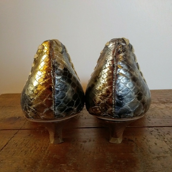 Chiarini Bologna | Shoes | Nwot Chiarini Bologna Snakeskin Kitten Heels ...